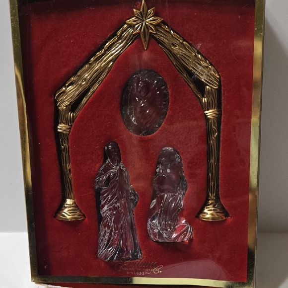 Gorham | Holiday | Gorham 3 Piece Crystal Nativity Set With 625 Tall ...